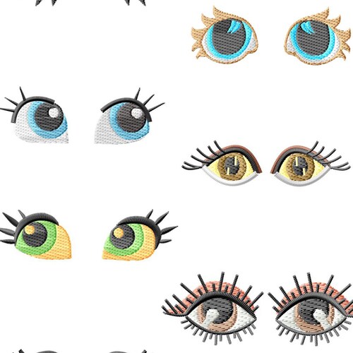 Realistic Eye / Dolls Eyes Machine Embroidery Design Instant - Etsy