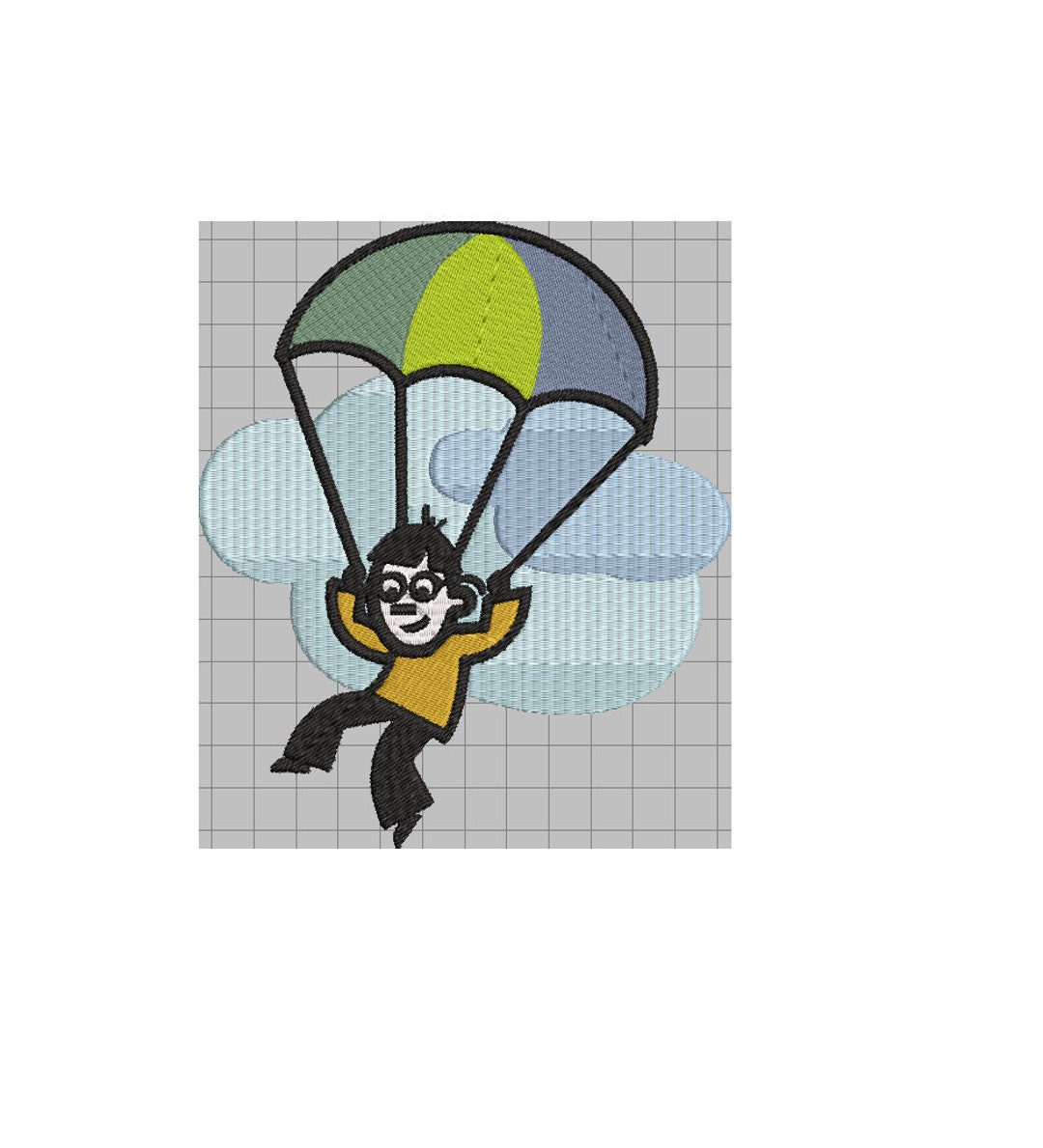 Parachute Flying Through Clouds / Instant Download Embroidery Design ...
