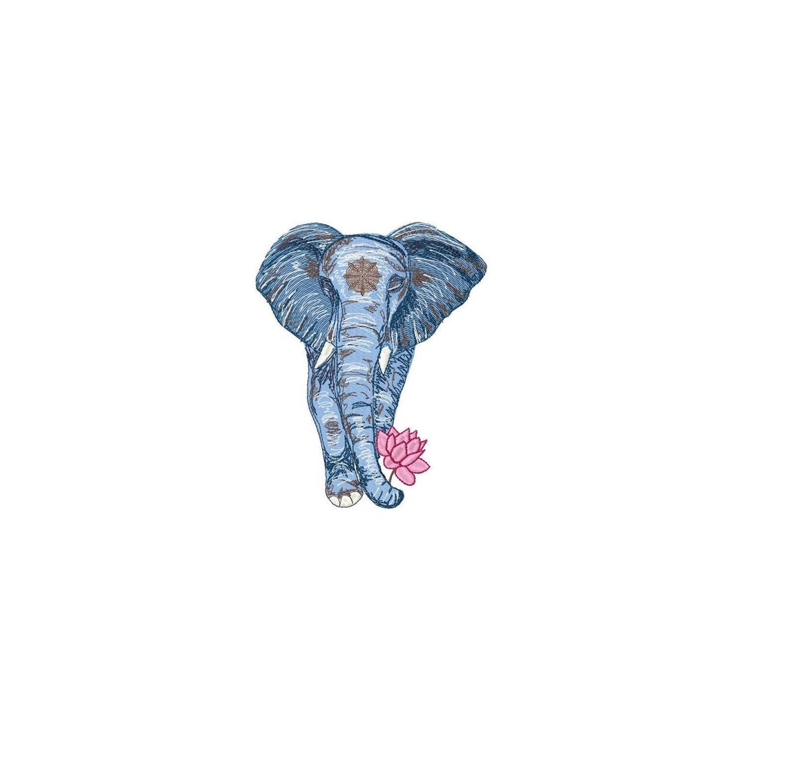 Elephant Holding a Lotus Flower / Instant Download Embroidery Design - Etsy