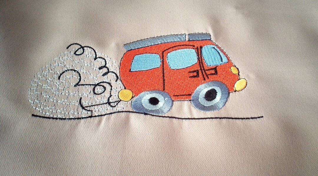 Speeding Cartoon Car / Cartoon Camper Van / Instant Download Embroidery ...
