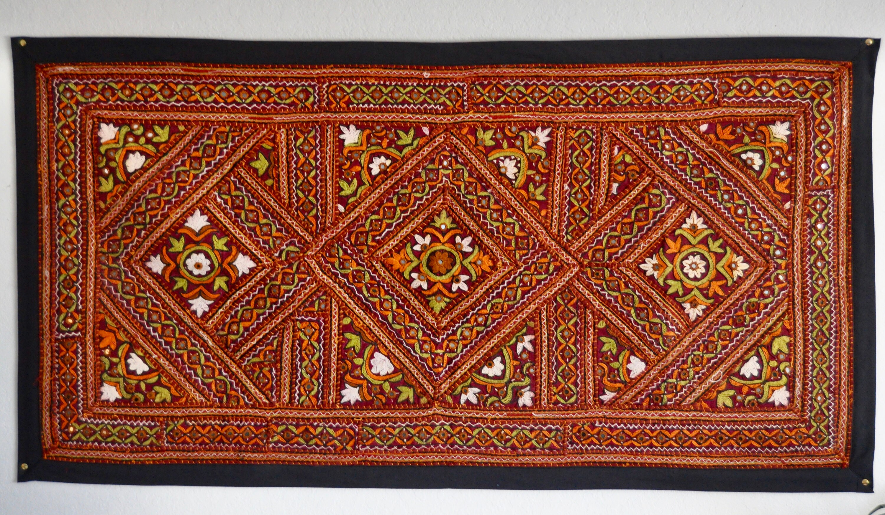 Detailed Tapestry Table Runner Embroidered Wall Hanging | Etsy