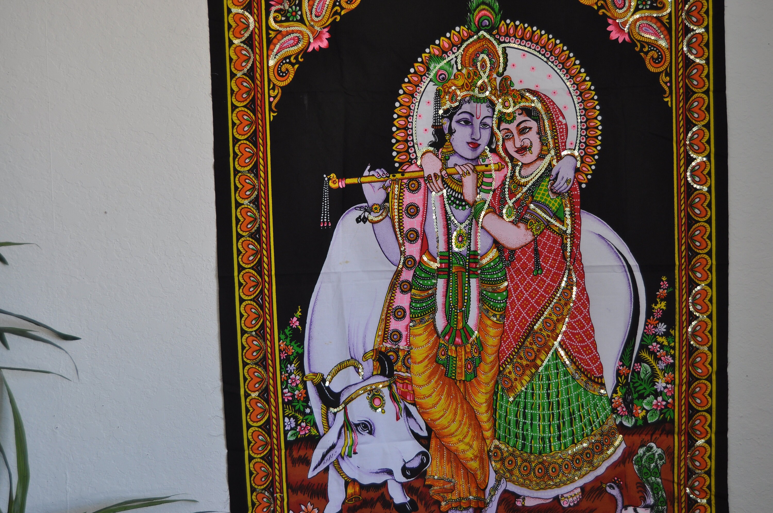 Lord Krishna With Ratha Poster With Sequencewall Decor | Etsy