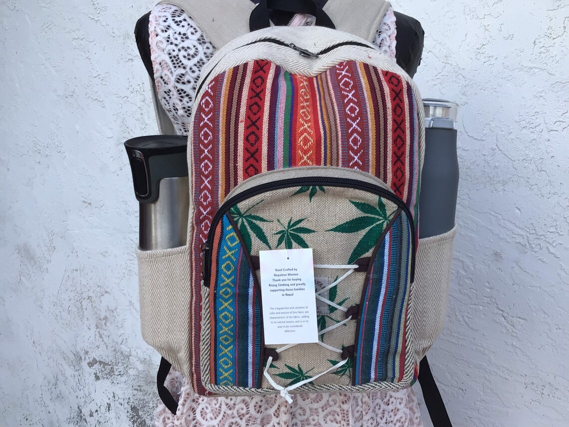Hanf Rucksack in voller GrößeHippie Hanf Rucksack | Etsy