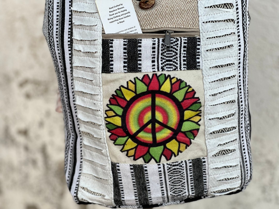 Peace Sign Laser Cut Crossbody Bag,peace Sign Hippie Satchel - Etsy