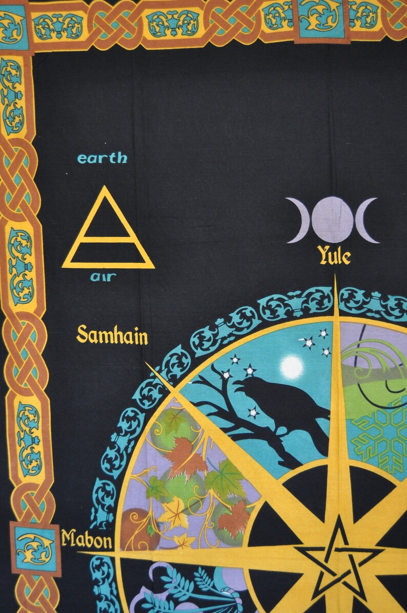 The Pagan Calendar Tapestry Wheel of the Year Tapestrypagan | Etsy