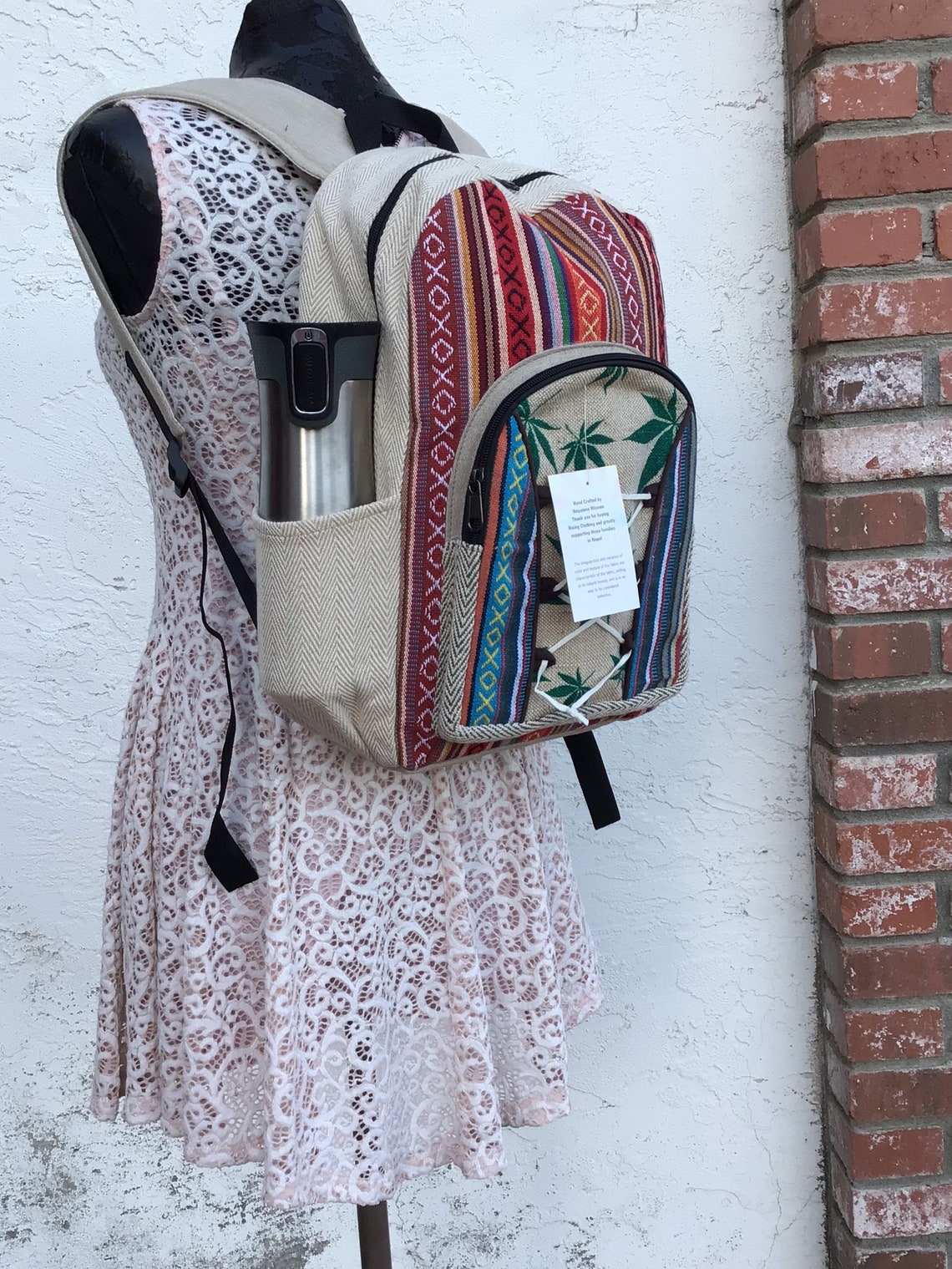 Hanf Rucksack in voller GrößeHippie Hanf Rucksack | Etsy