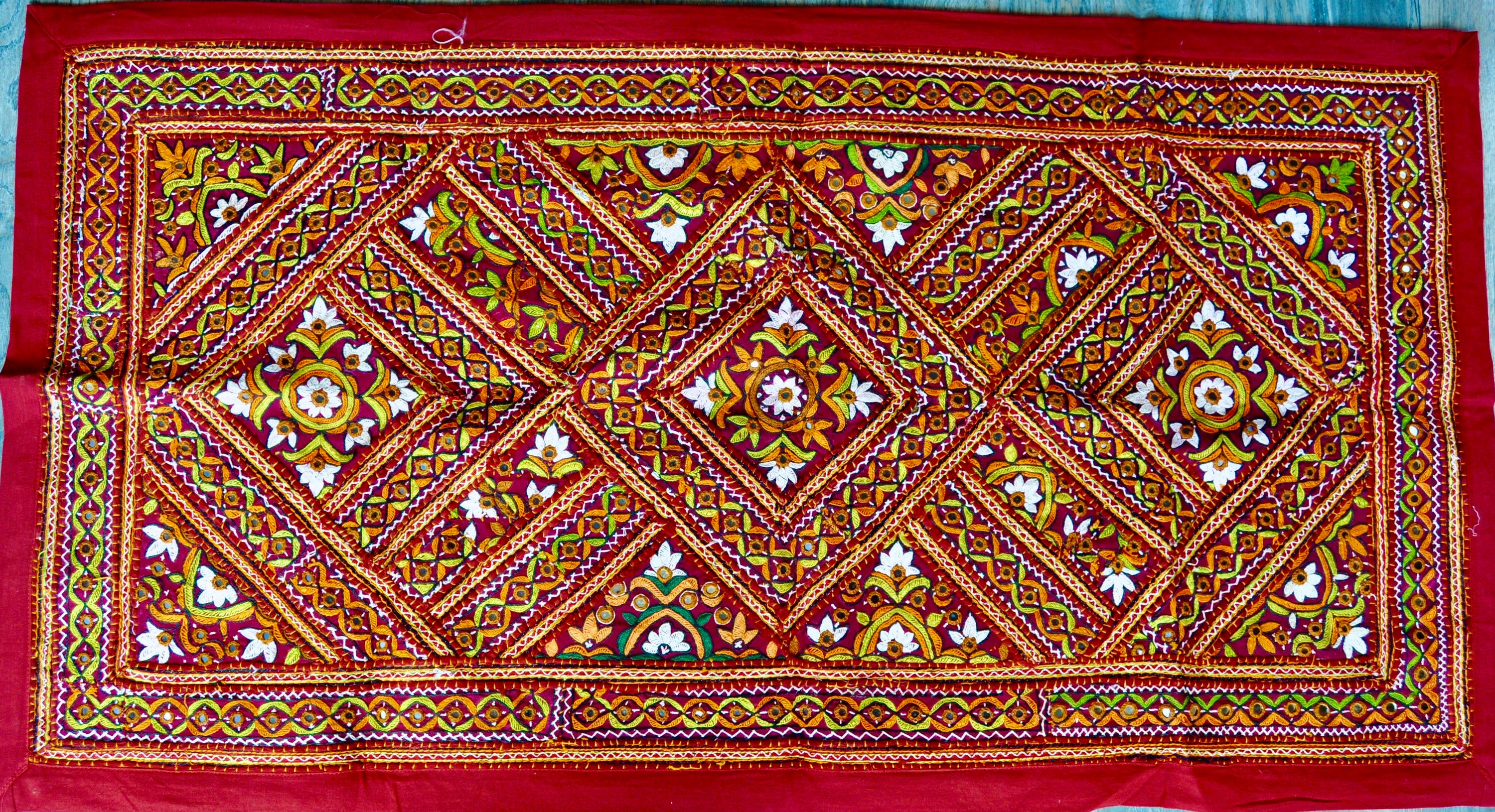 Detailed Tapestry Table Runner Embroidered Wall Hanging | Etsy