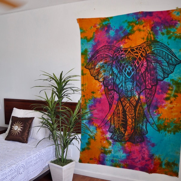 Black and White Elephant Tapestry - Etsy