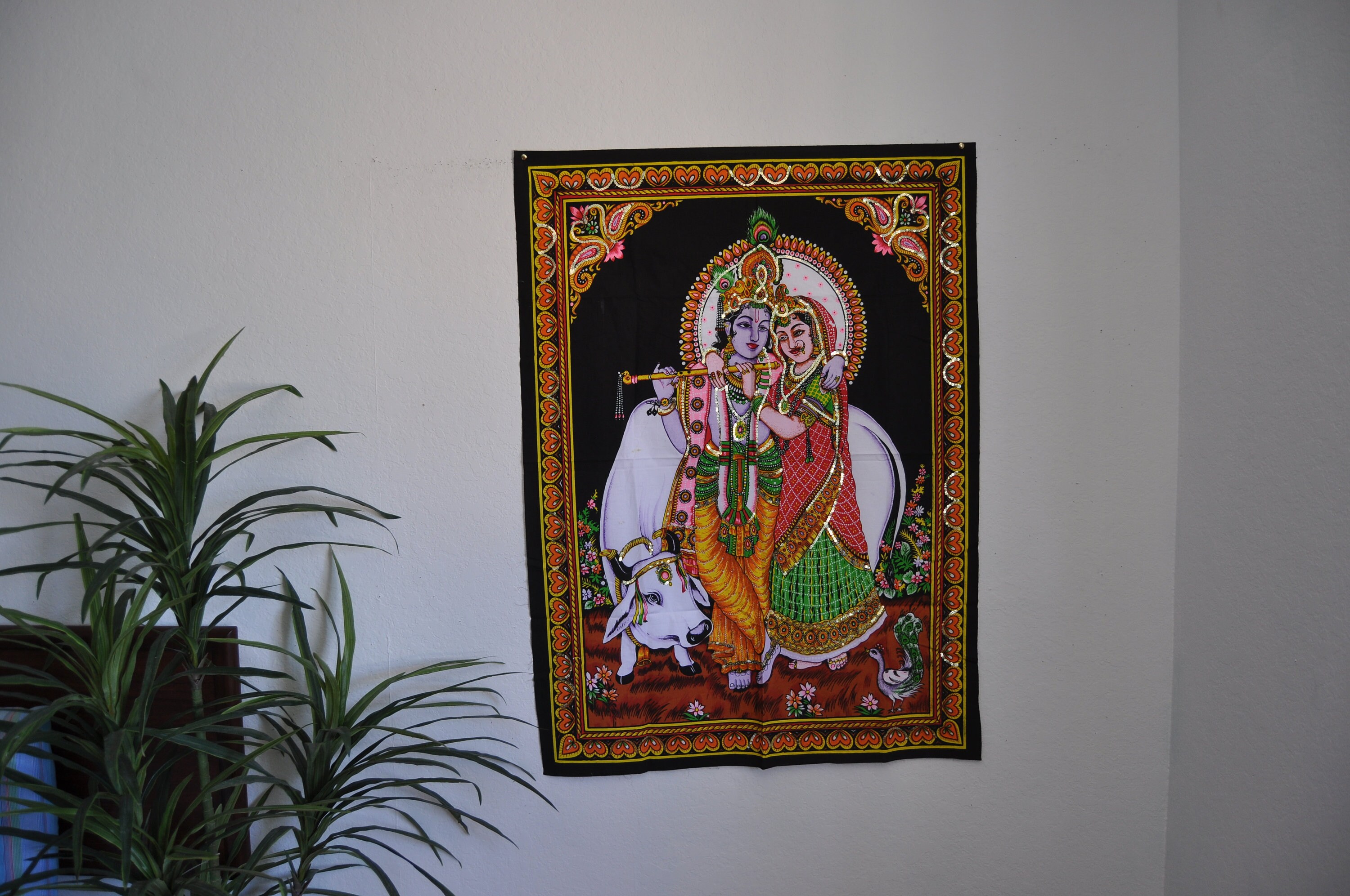 Lord Krishna With Ratha Poster With Sequencewall Decor | Etsy