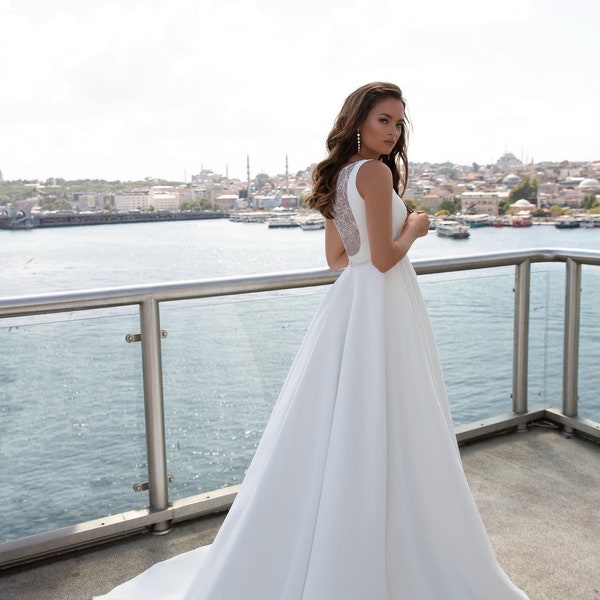 V Back Wedding Dress - Etsy