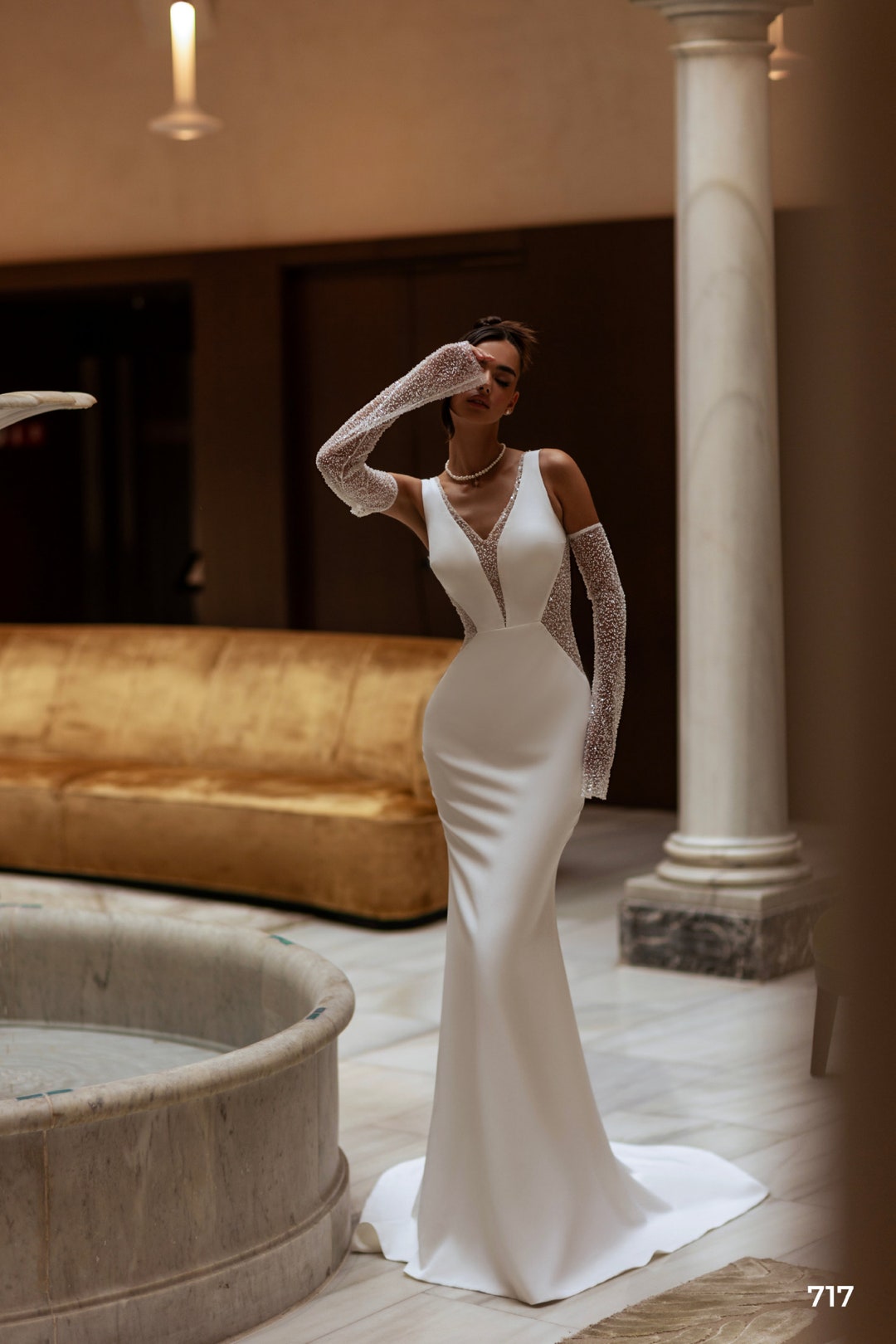 Trumpet Style Wedding Dress, Two Piece Wedding Dress, Bodycon Dress ...