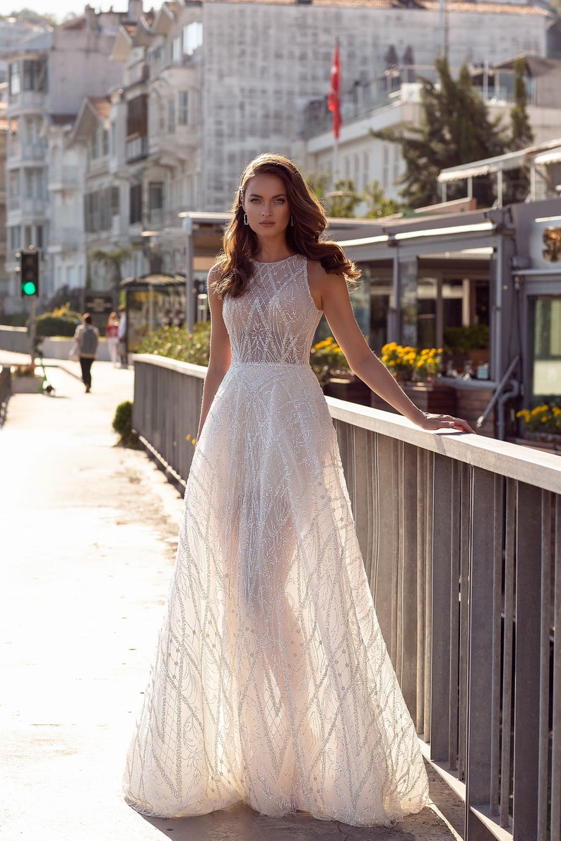 Simple Wedding Dress Light Bridal Gown Long Wedding Dress - Etsy