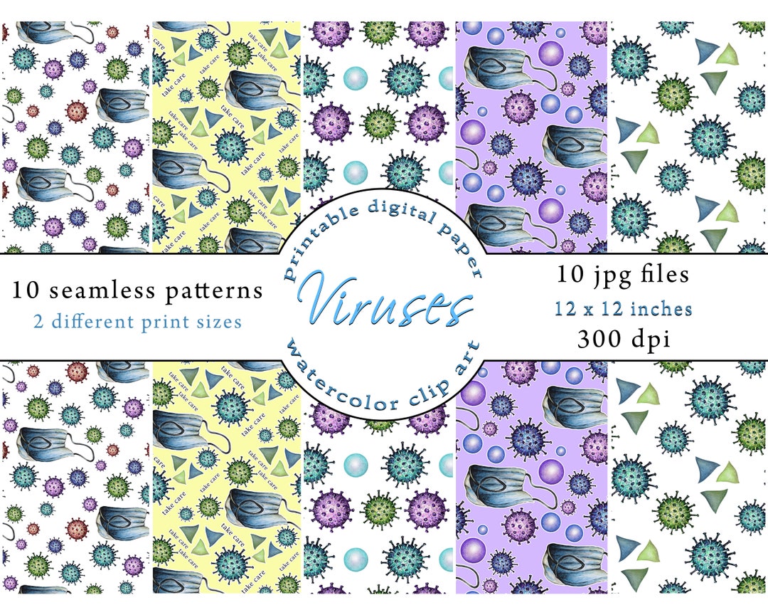 Viruses Virus Digital Paper Pack Pandemic Quarantine Health ...