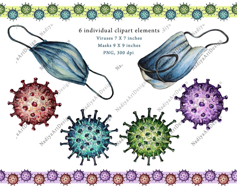 Viruses. Virus Digital Paper. Virus Clipart. Viruses Paper - Etsy