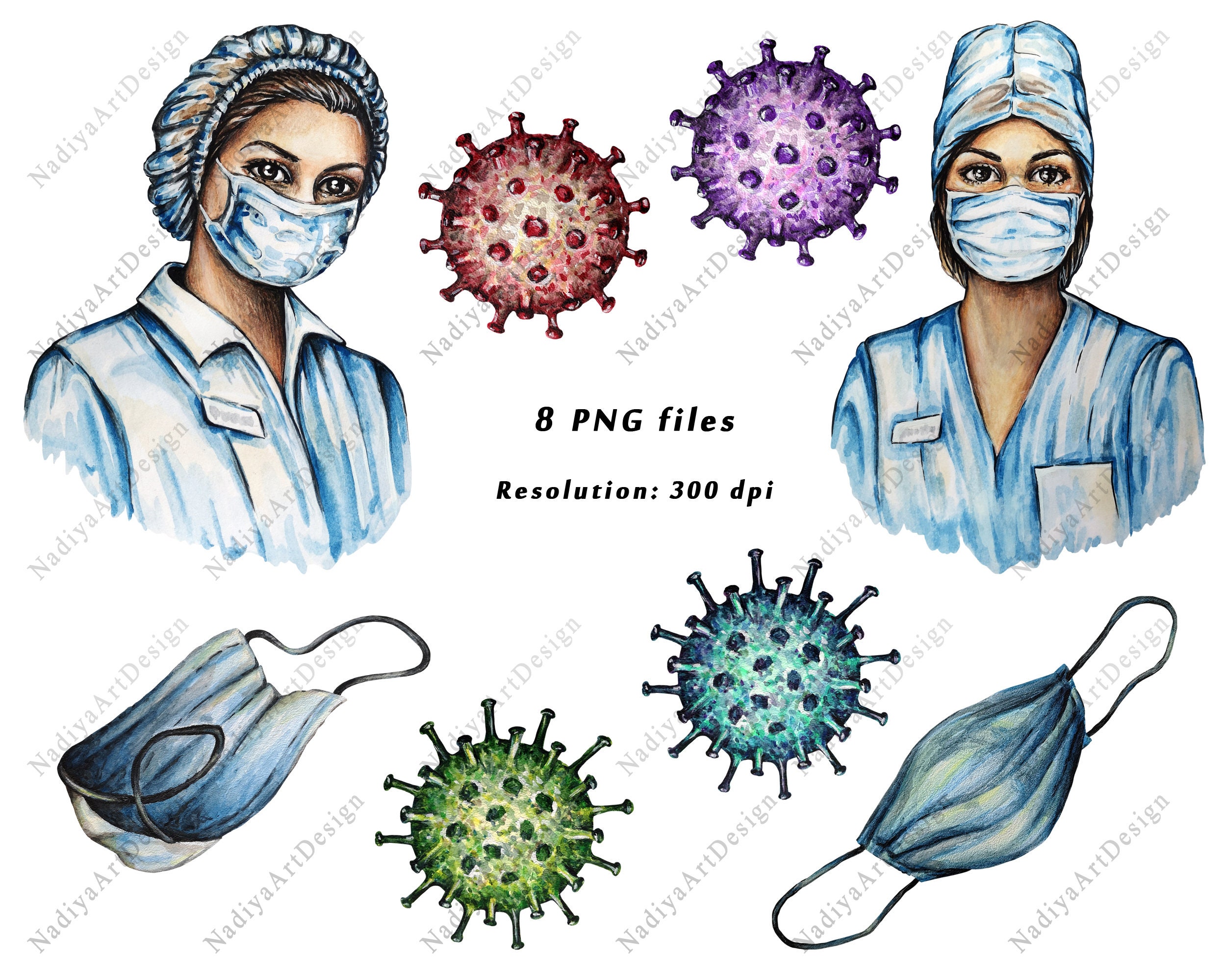 Viruses. Doctors. Doctors Clipart. Virus Clipart. Digital - Etsy