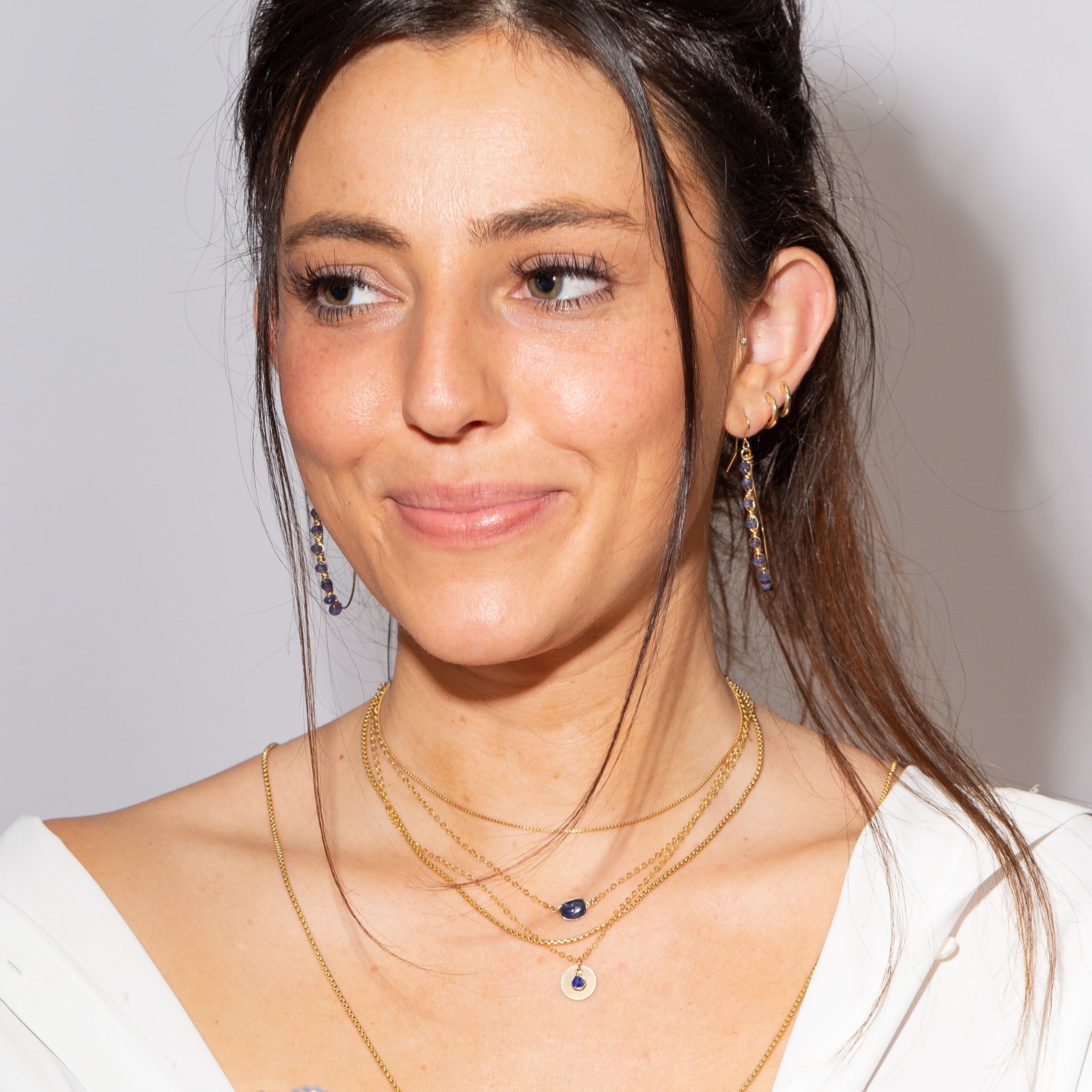 Sugar Necklace Simple Handmade Gemstone Layering Necklace 14K Gold ...