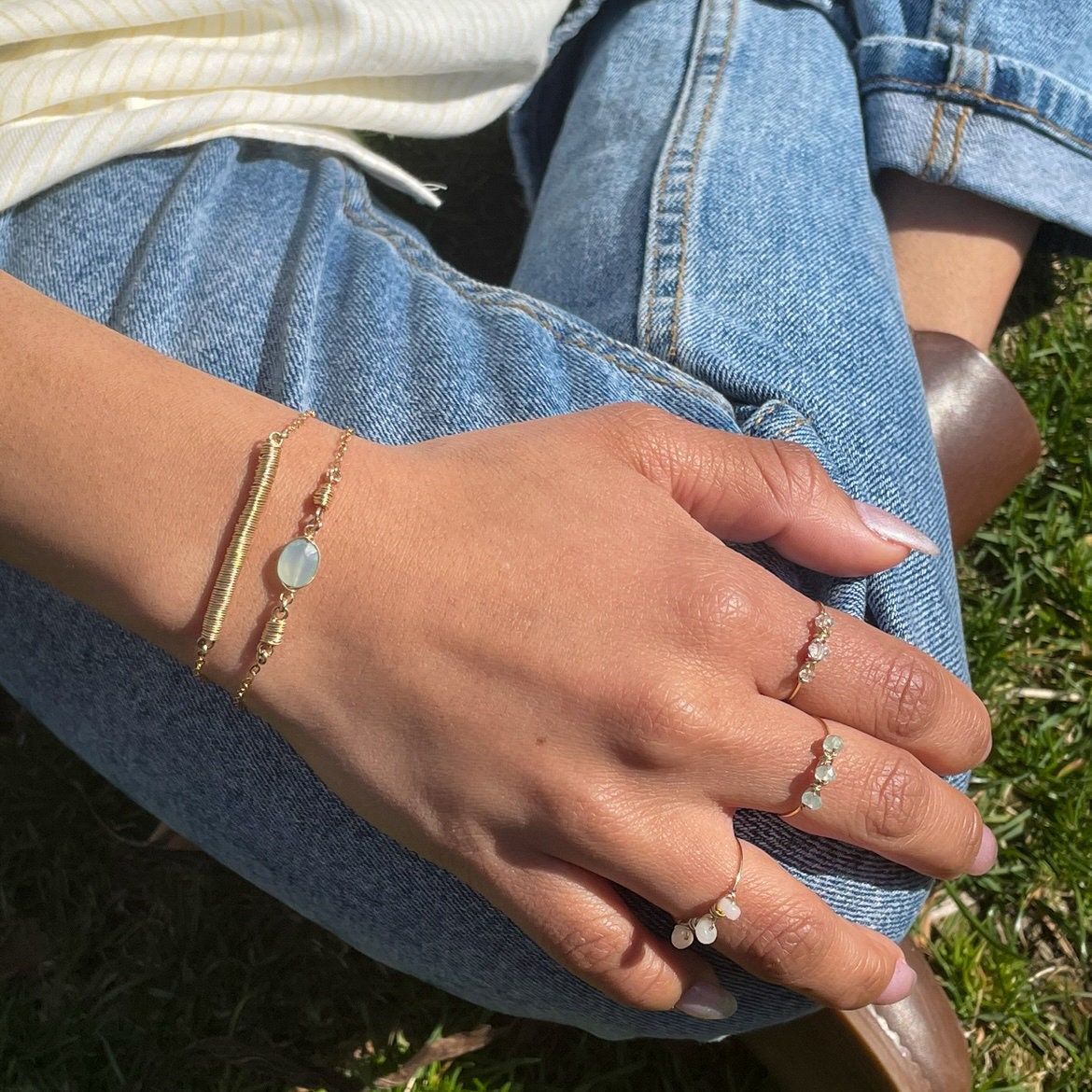 Good Fortune Bracelet Handmade 14K Gold Filled Sterling Silver Gemstone ...
