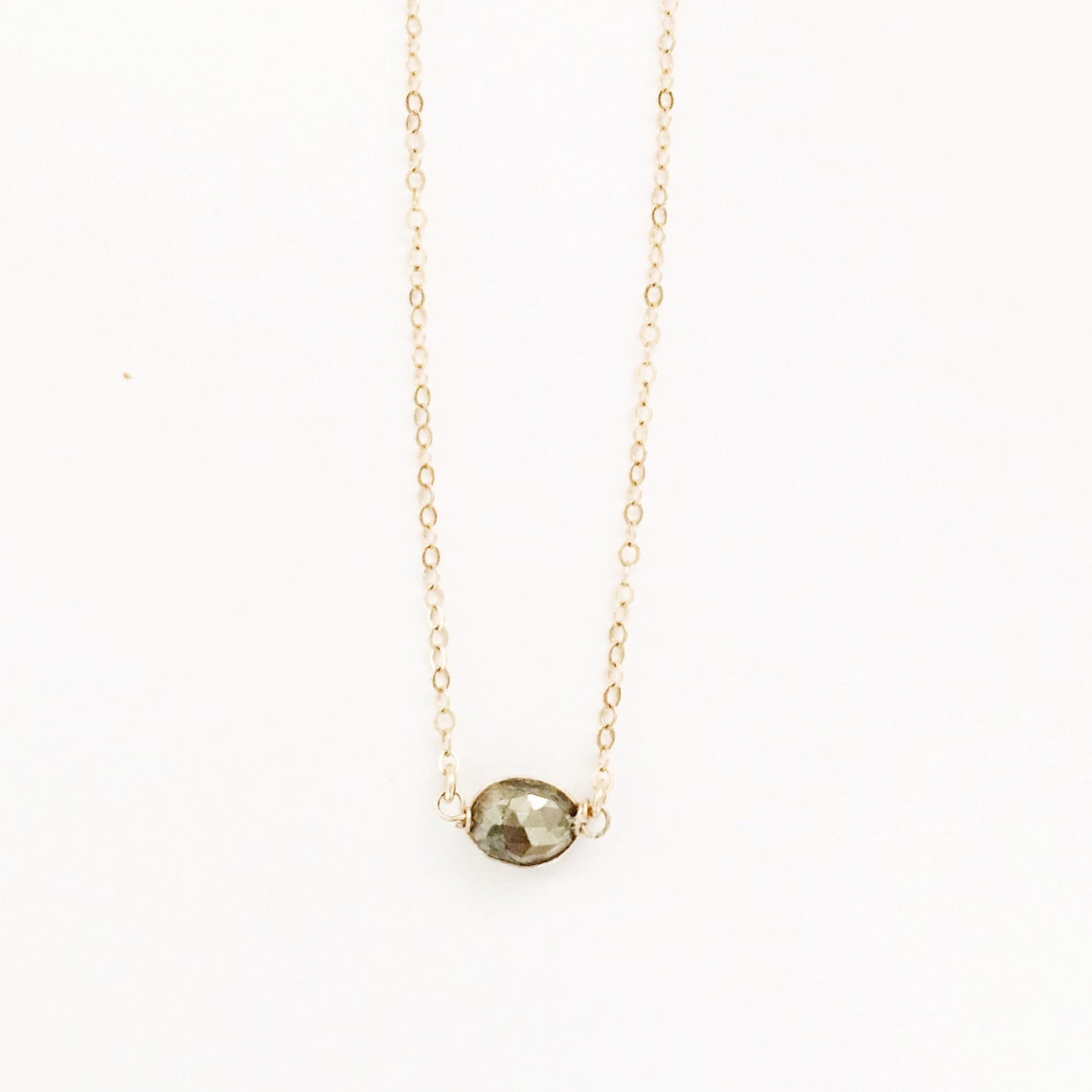 Sugar Necklace Simple Handmade Gemstone Layering Necklace 14K Gold ...