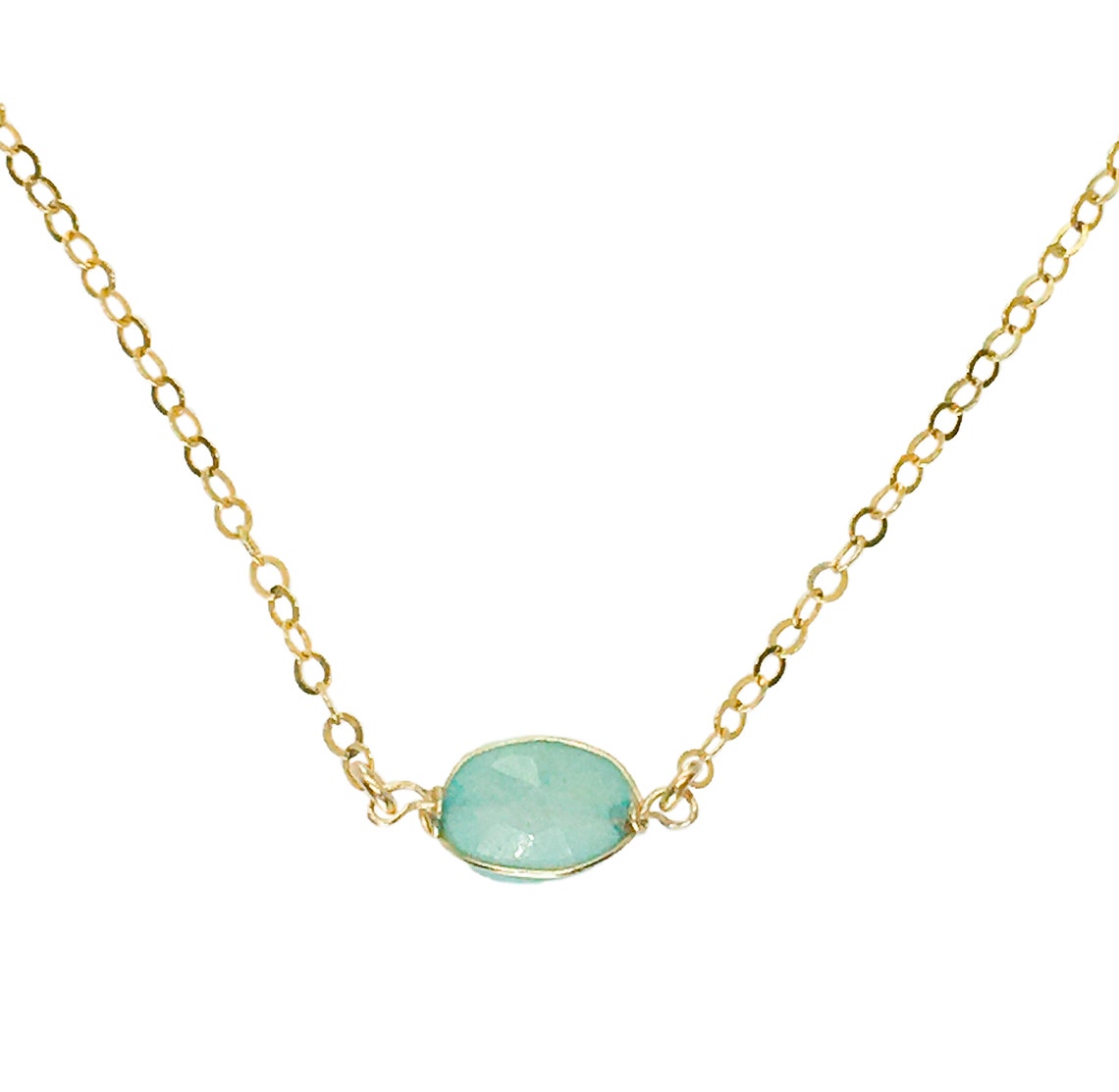 Sugar Necklace Simple Handmade Gemstone Layering Necklace 14K Gold ...