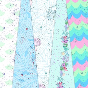 Glitter Mermaid Scales Seamless Pattern Ocean Digital Paper Nautical ...