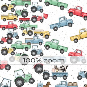 Farm Machines Pattern Tractor Digital Paper Truck Seamless Pattern ...