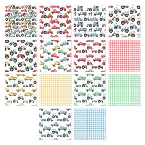 Farm Machines Pattern Tractor Digital Paper Truck Seamless Pattern ...