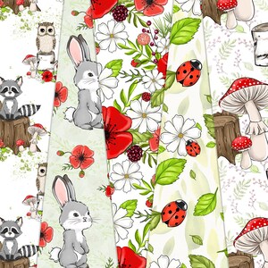 Woodland Animals Digital Paper Deer Woodland Scrapbook Paper - Etsy