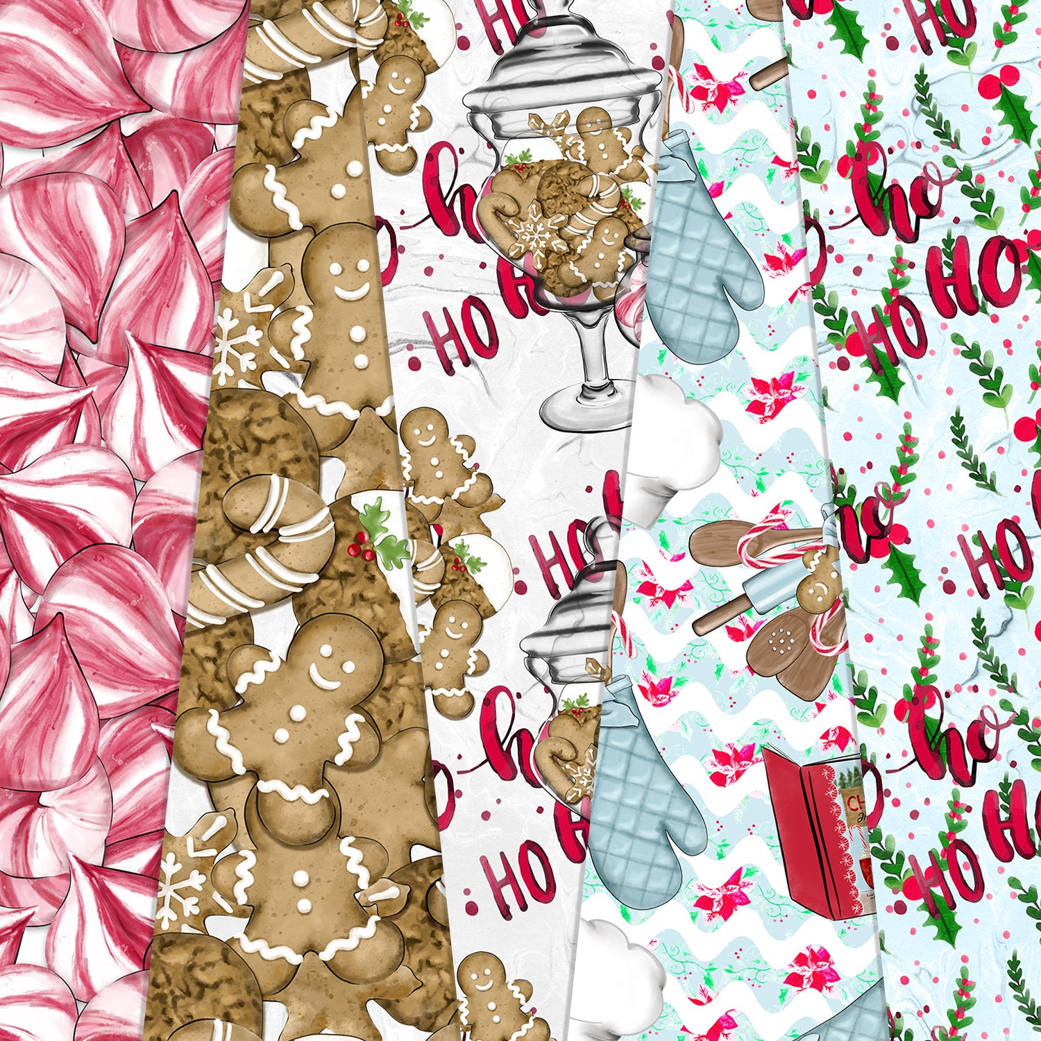 Christmas Santa Cookie Digital Pattern Baking Girl Seamless - Etsy