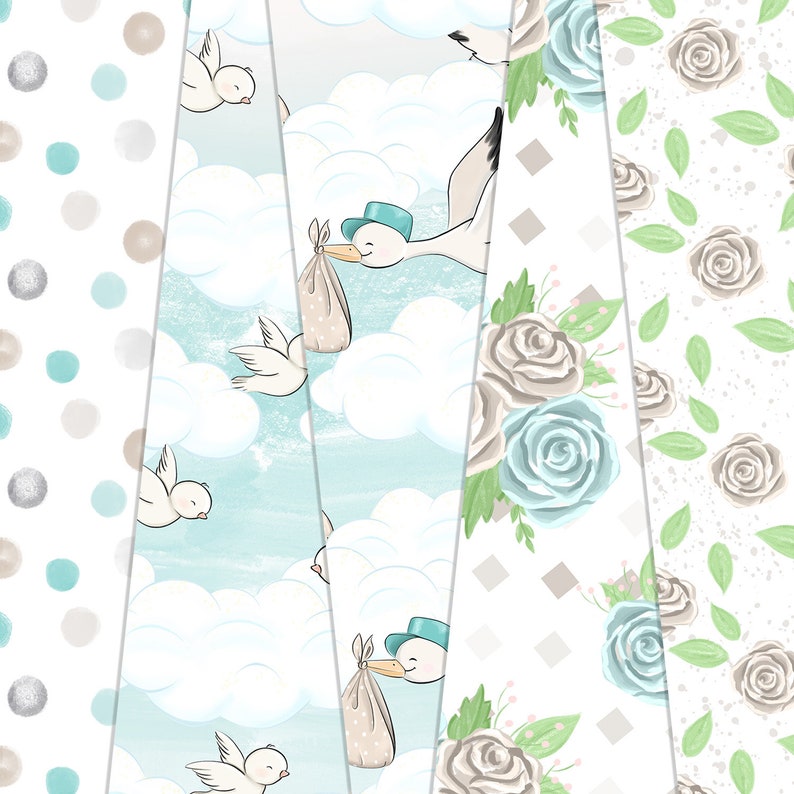 It's a Boy Seamless Pattern New Baby Boy Digital Paper | Etsy