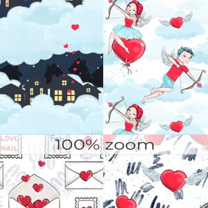 Love is in the Air Seamless Pattern Digital Paper Valentine - Etsy