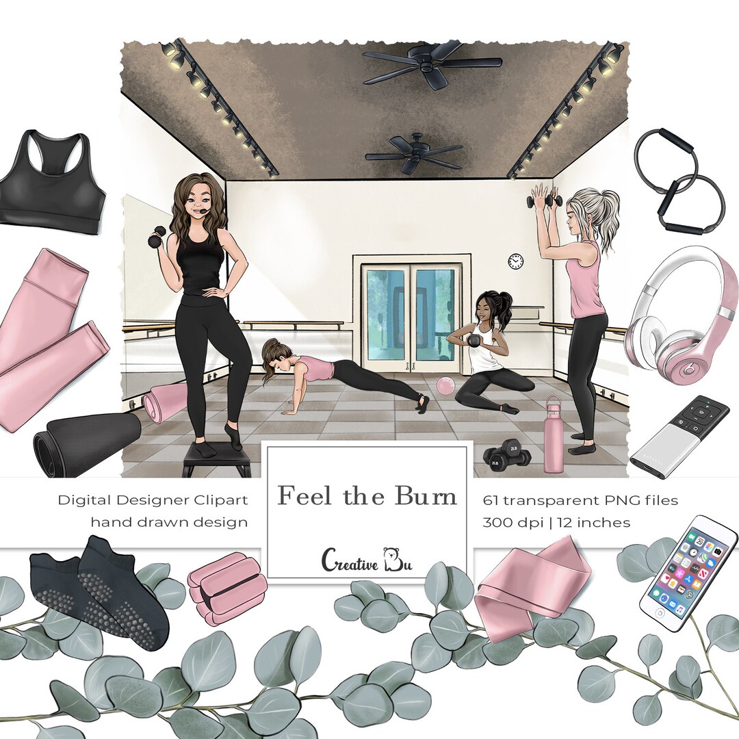 Sport Girl Clipart Ballet Dance Club Yoga Pilates PNG Fitness Clipart ...