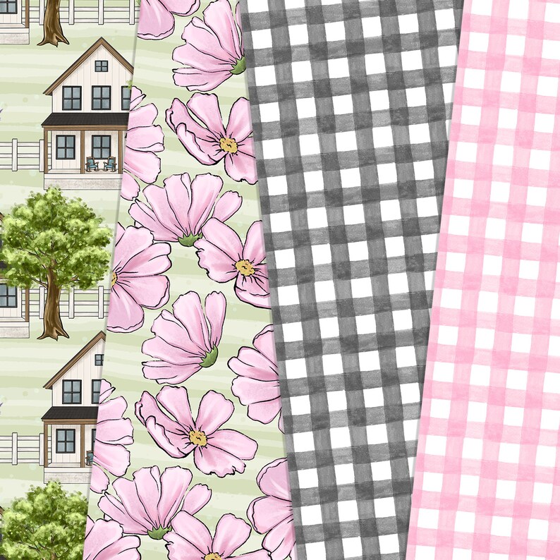 Farmhouse Pattern Cute Donkey Horse Duckling Digital Paper - Etsy