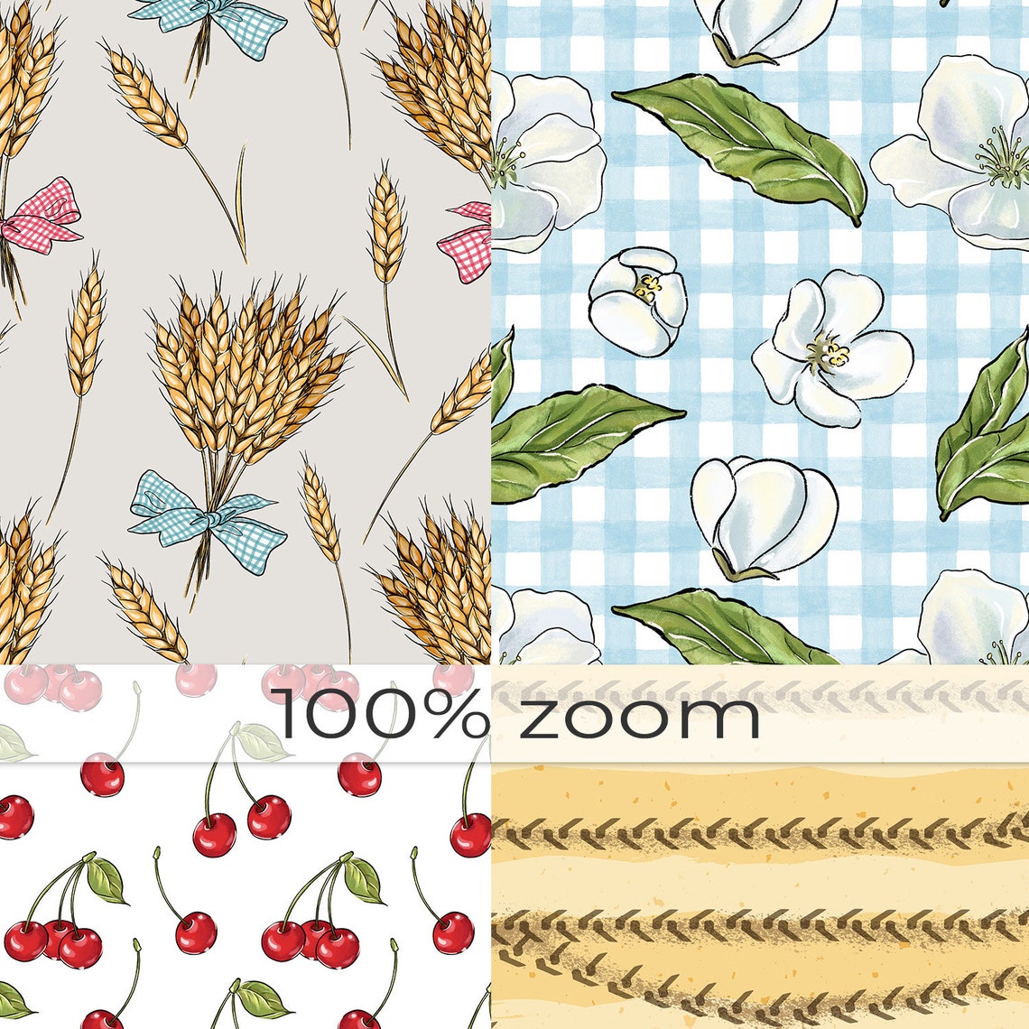 Farm Digital Paper Farmyard Seamless Pattern Fruit Apple - Etsy