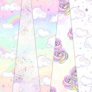Unicorn Ice Cream Seamless Pattern Digital Paper Candy Surface Digital ...