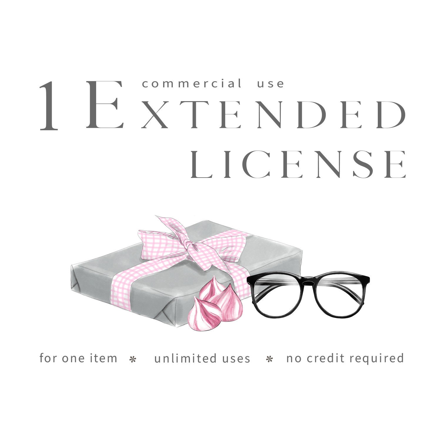 1 Extended License for Commercial Use Unlimited Uses Clipart Digital ...
