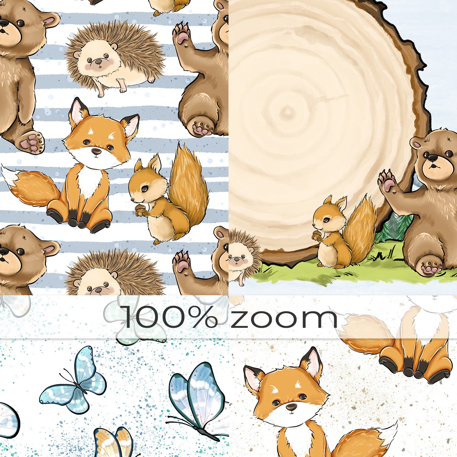 Woodland Animals Digital Paper Into the Forest Pattern Foliage - Etsy ...