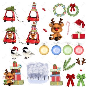 Santa's Little Helper Clipart Christmas Watercolor Gifts Illustration ...