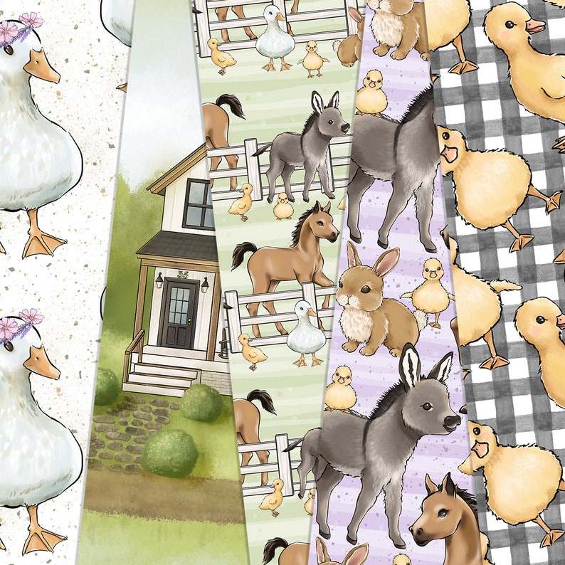 Farm Animals Digital Paper Farmyard Seamless Pattern Cute - Etsy