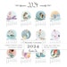 Watercolor Illustrations Printable Calendar 2024 Seasonal 12 Monthly ...