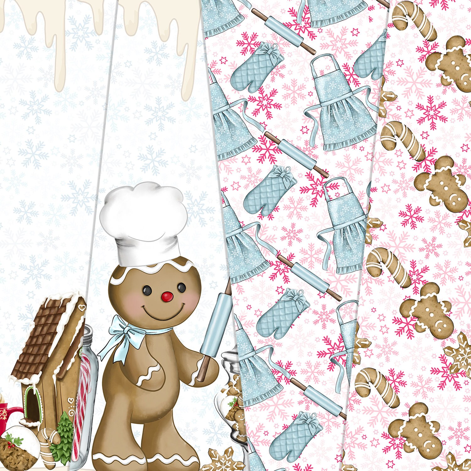 Christmas Santa Cookie Digital Pattern Baking Girl Seamless - Etsy