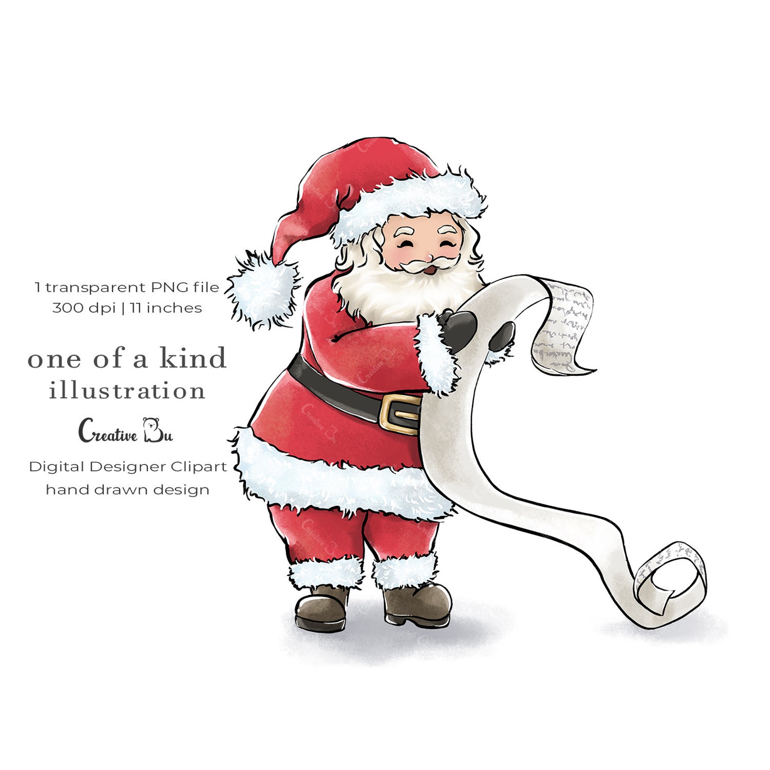 Freebie Cute Santa Claus Letter to Santa Clipart Christmas - Etsy