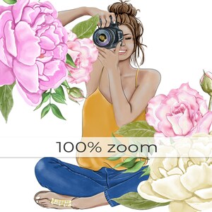 Photographer Girl Logo Clipart Fashion Girl Illustration Blogger Avatar ...