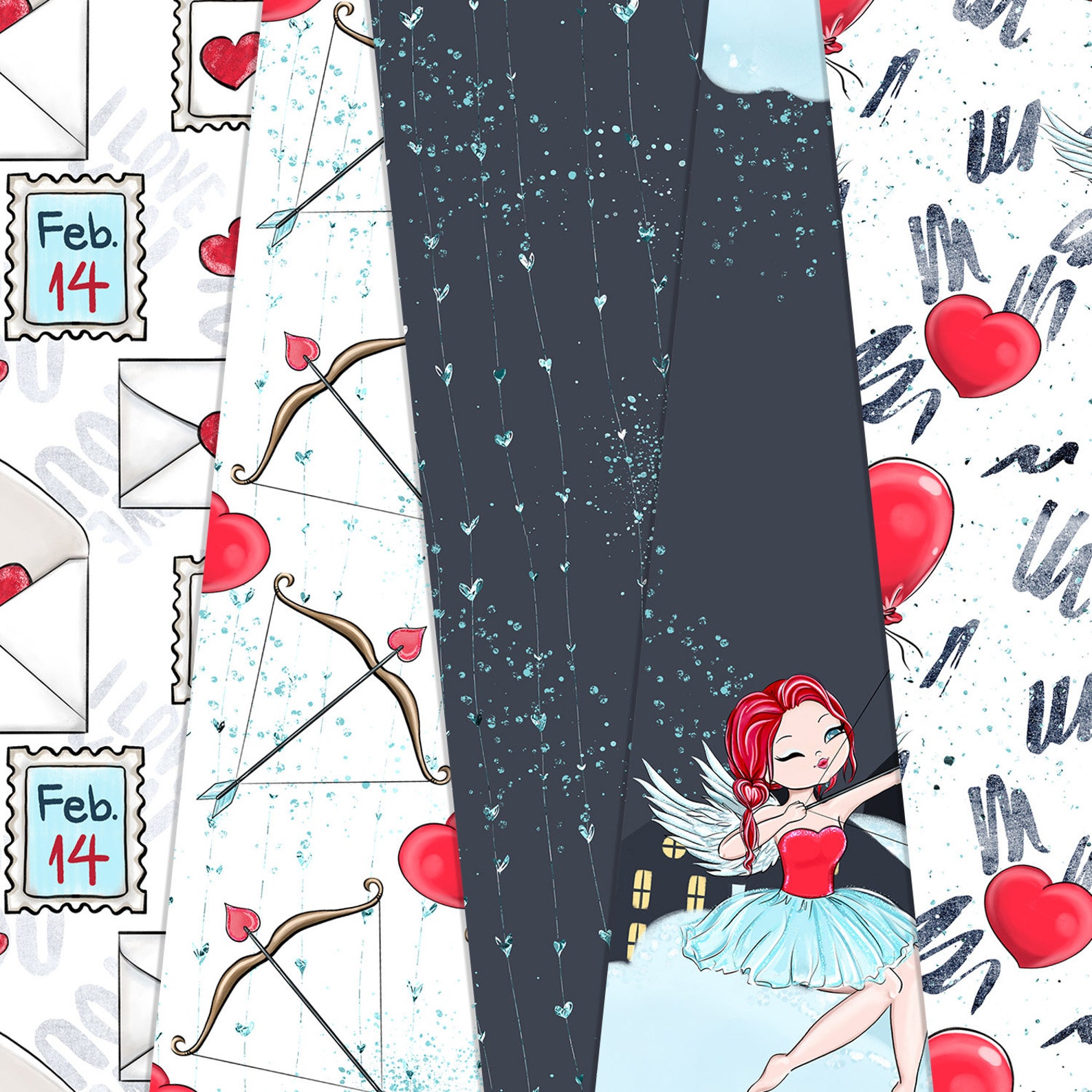 Love is in the Air Seamless Pattern Digital Paper Valentine - Etsy