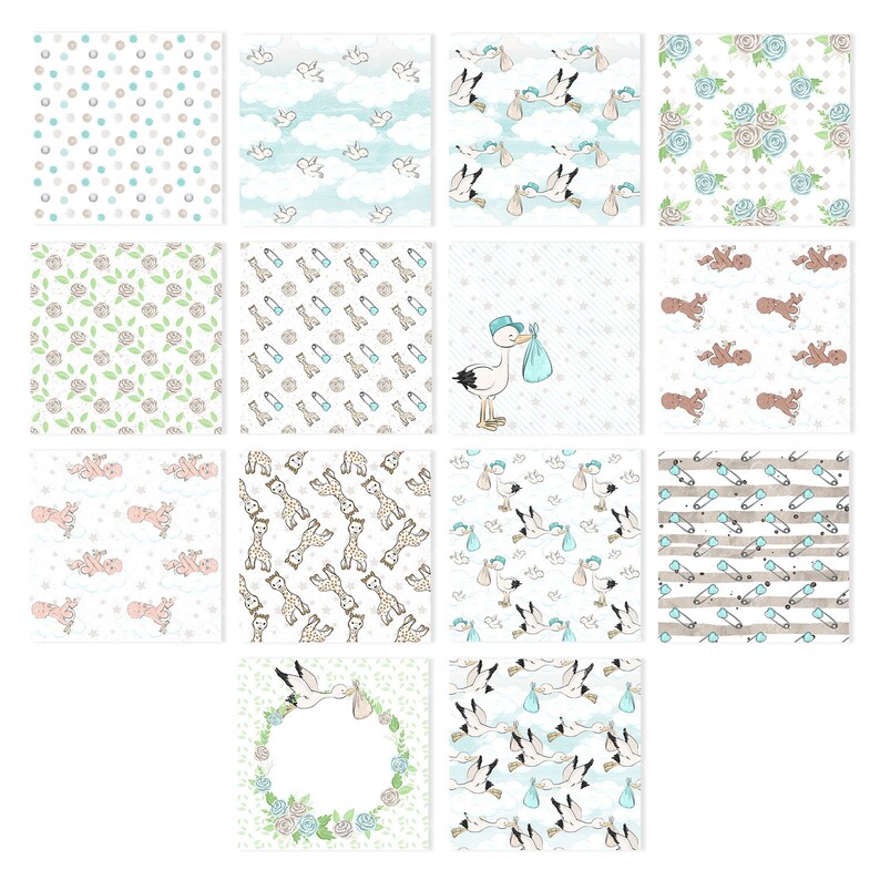 It's a Boy Seamless Pattern New Baby Boy Digital Paper | Etsy