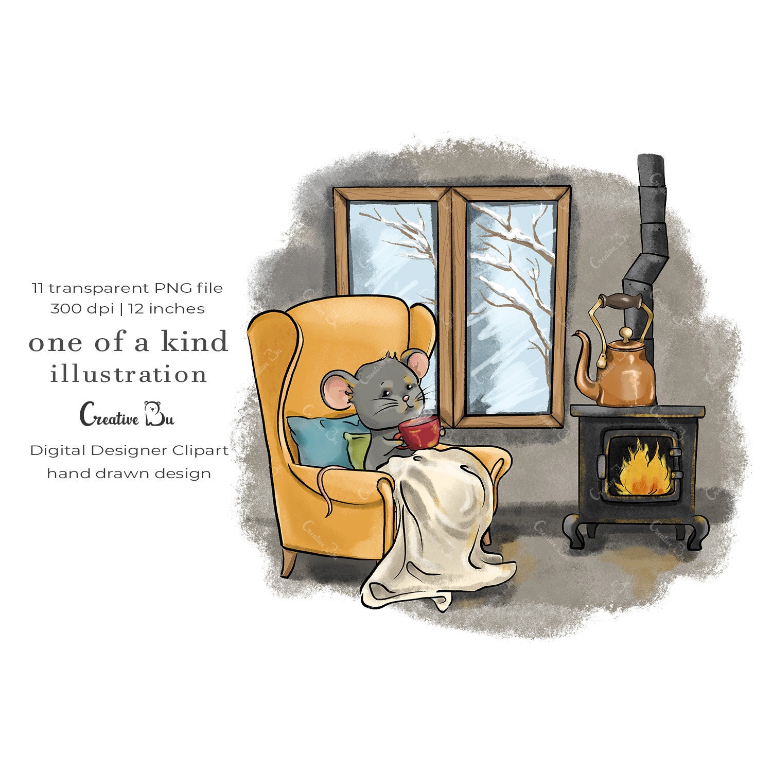 Warm Cozy Clipart Illustration Holiday Clipart Winter Clip Art - Etsy