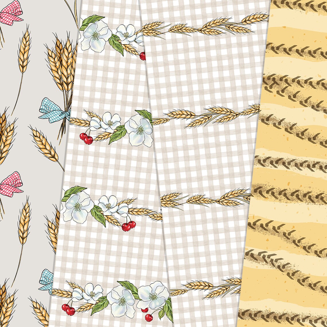 Farm Digital Paper Farmyard Seamless Pattern Fruit Apple - Etsy