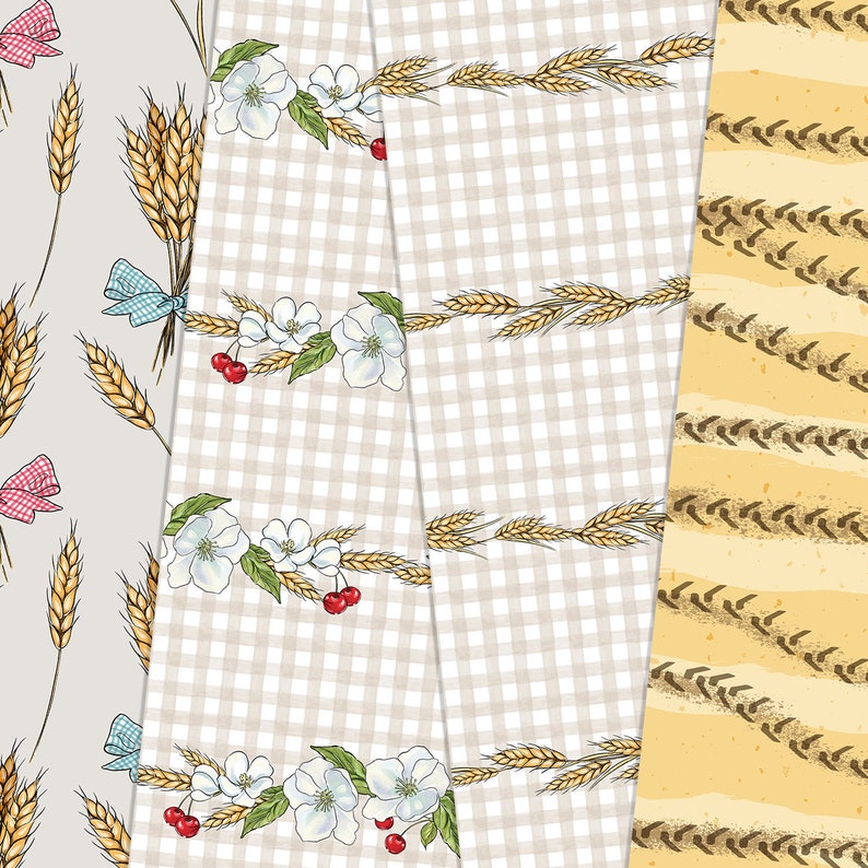 Farm Digital Paper Farmyard Seamless Pattern Fruit Apple - Etsy