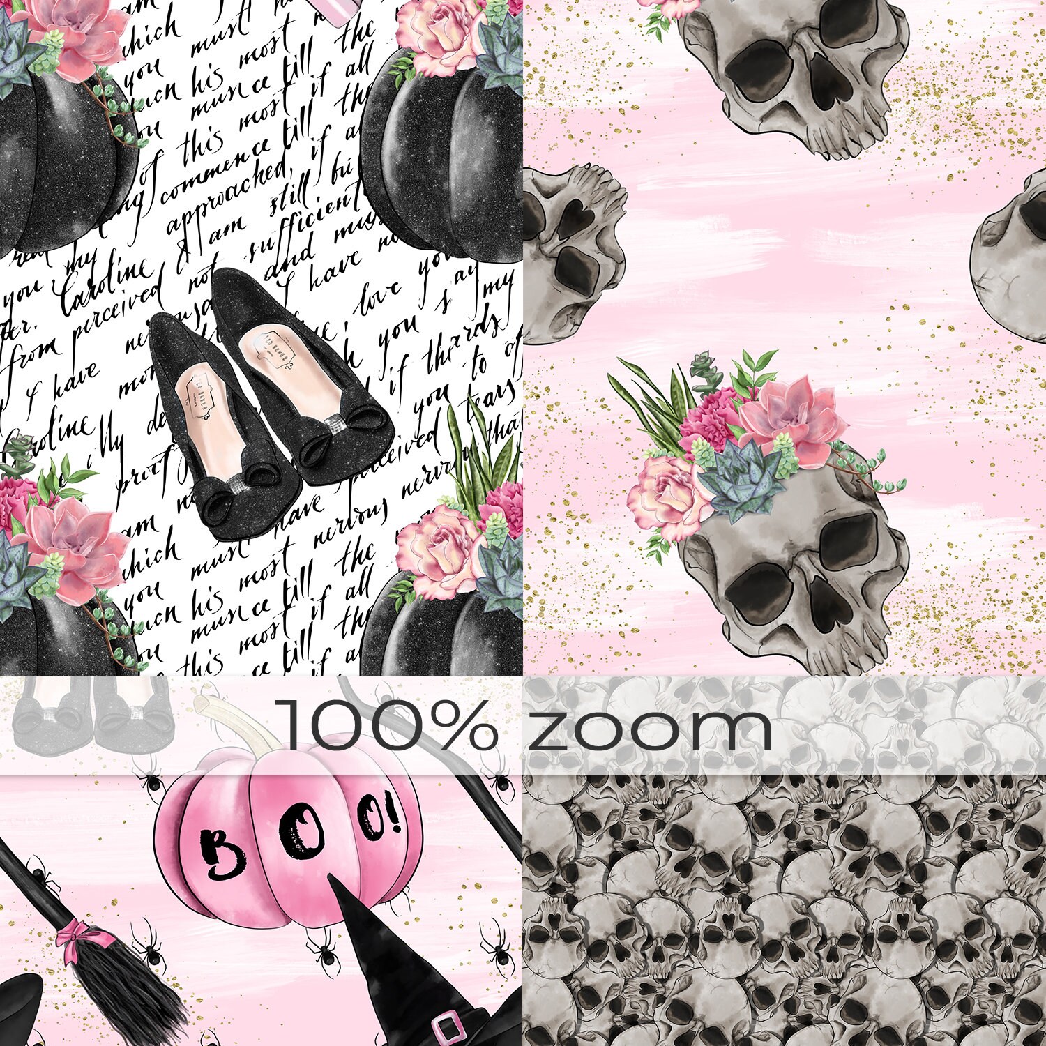 Halloween Paper Witch Seamless Pattern Fashion Girl Pumpkin - Etsy