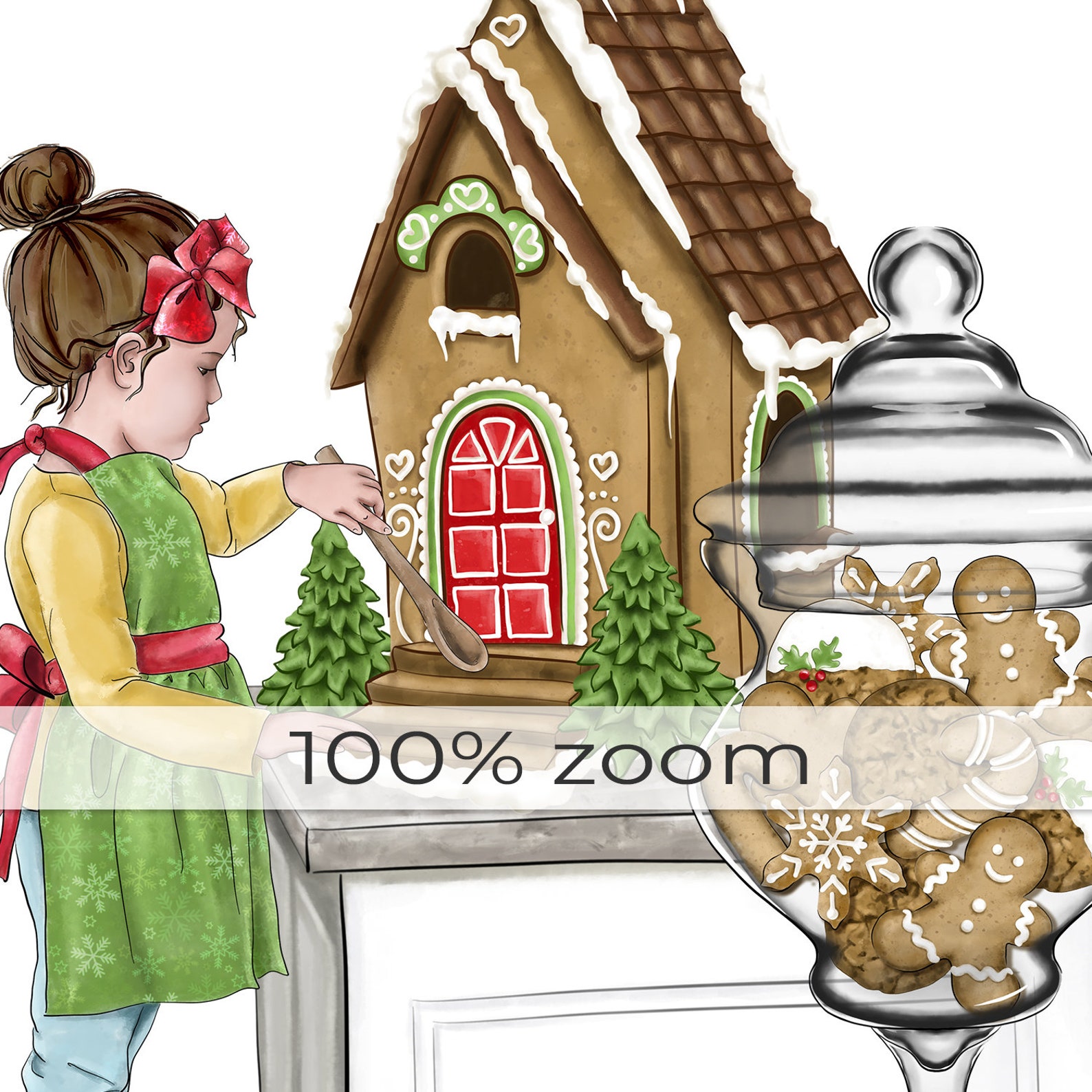 Christmas Santa Cookie Clipart Cute Baking Girl Clip Art - Etsy