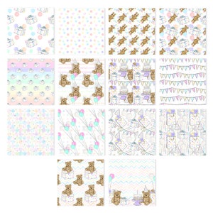 Baby Seamless Pattern Cute Bear Digital Pattern Birthday Party Surface ...